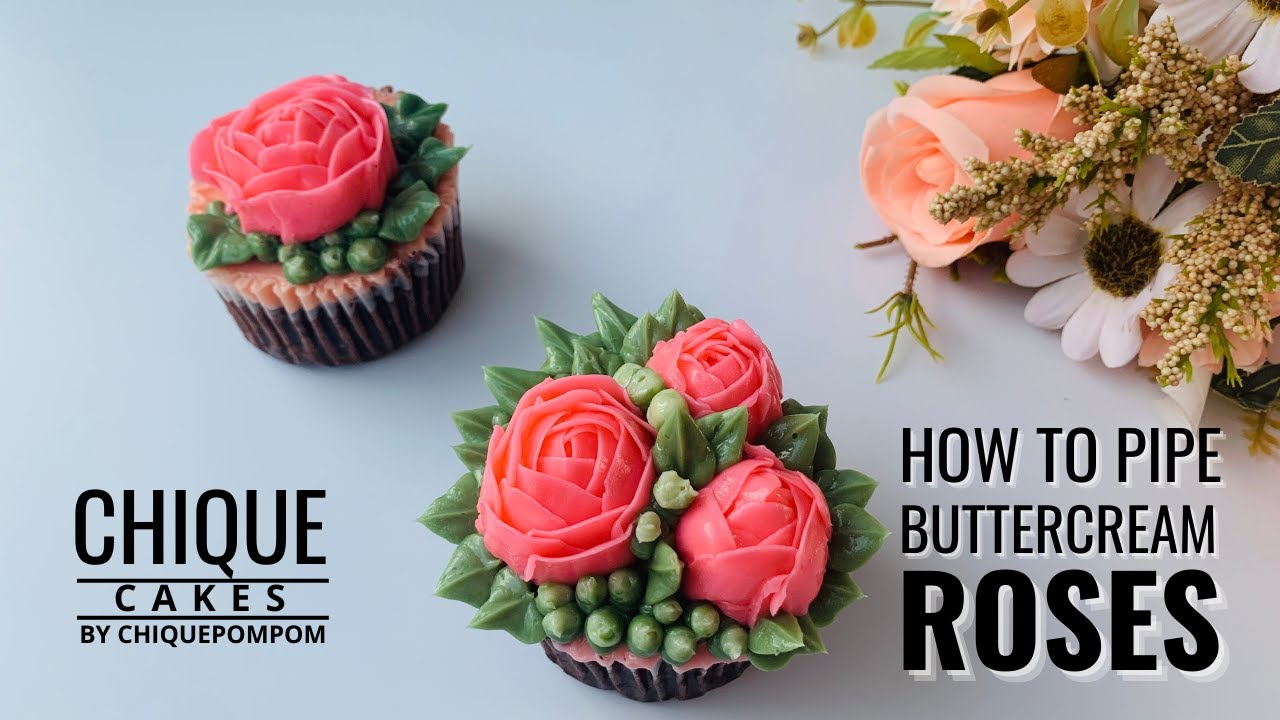 How to pipe buttercream Rose | Flower Piping Tutorial for beginners ...