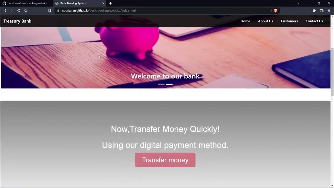 Basic banking system website using Html, Css & JavaScript | The Sparks Foundation | # ...