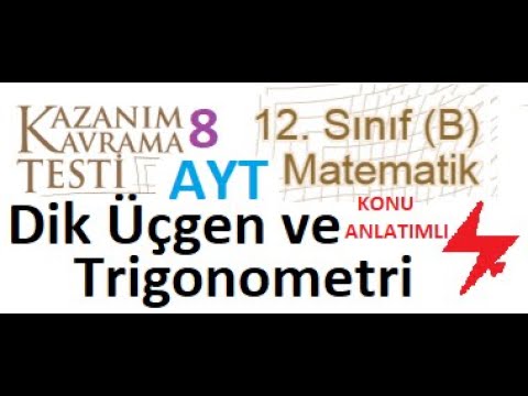 Dik Üçgen ve Trigonometri | AYT | Mezun B | 12. Sınıf B | MEB Kazanım Kavrama | Test 8