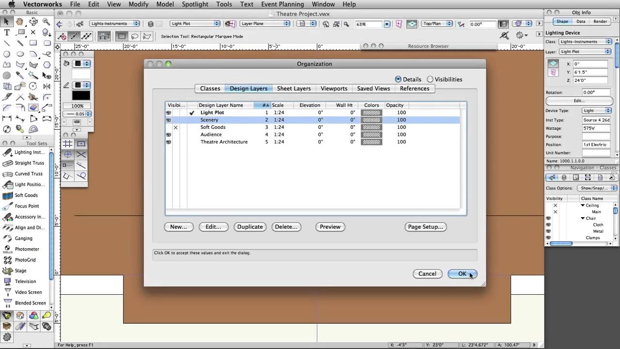 GSG Vectorworks Spotlight 2015 Drawing a Light Plot - YouTube