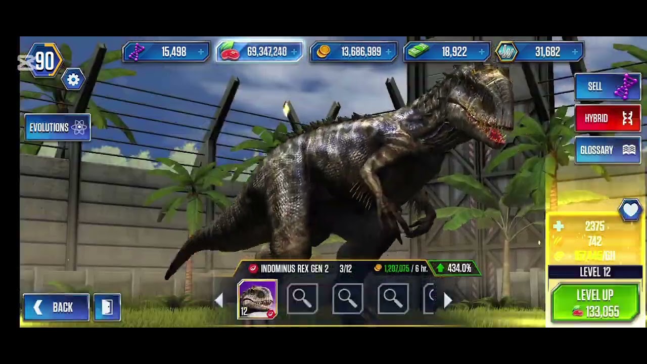 EPIC. MAX LVL INDOMINUS REX GEN 2 | JURASSIC WORLD THE GAME - YouTube