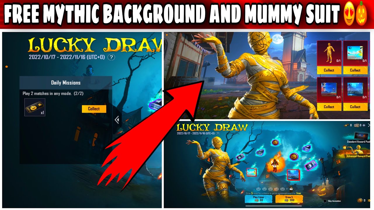 PUBG MOBILE YELLOW MUMMY SET FREE EVENT | UNDERWORLD GUIDE SET OPENING ...