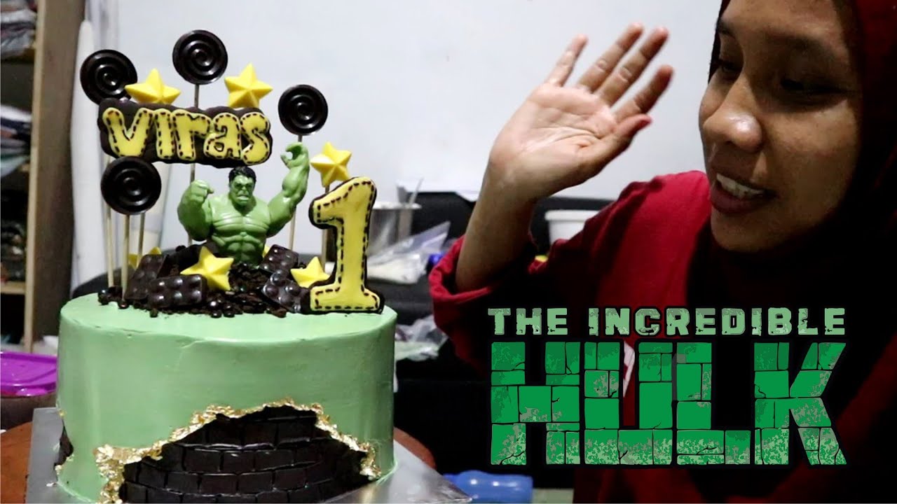 Membuat dan Menghias Kue Ulang Tahun The Incredible Hulk - YouTube