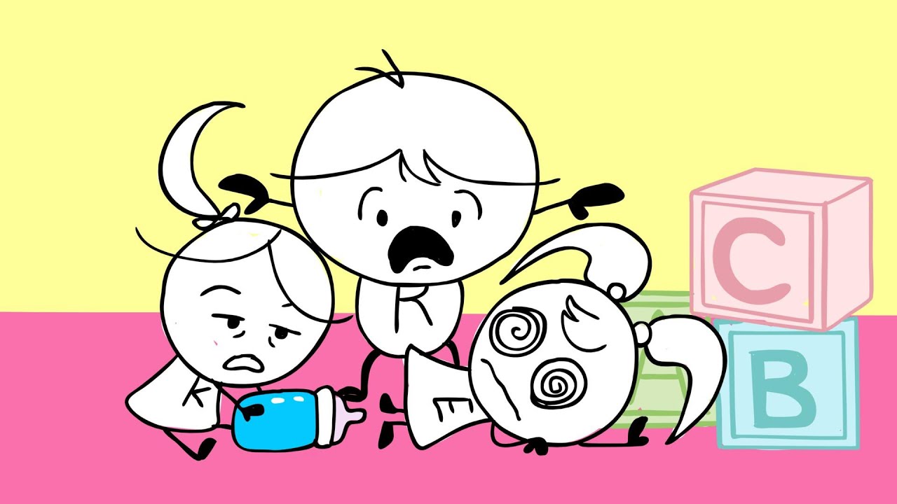 Drawing Ryan Babysits Twin Emma & Kate | Funny Animation from EK ...