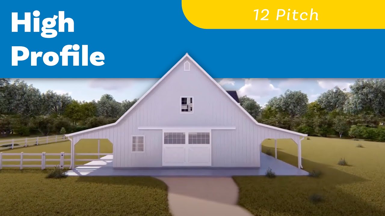 12 Pitch High Profile Barn - 3D Rendering - YouTube