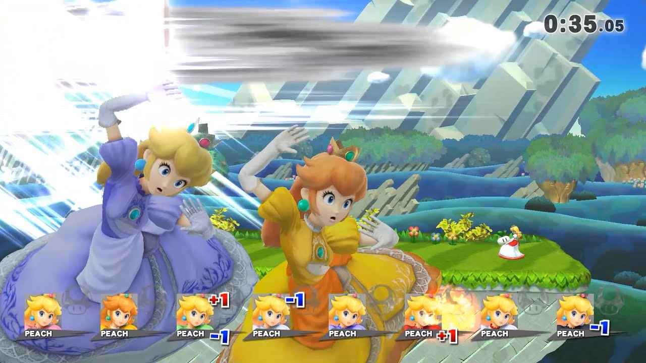 Smash Wii U - 8 Peaches Battle (Only Blast and Screen KO) Part 2 - YouTube