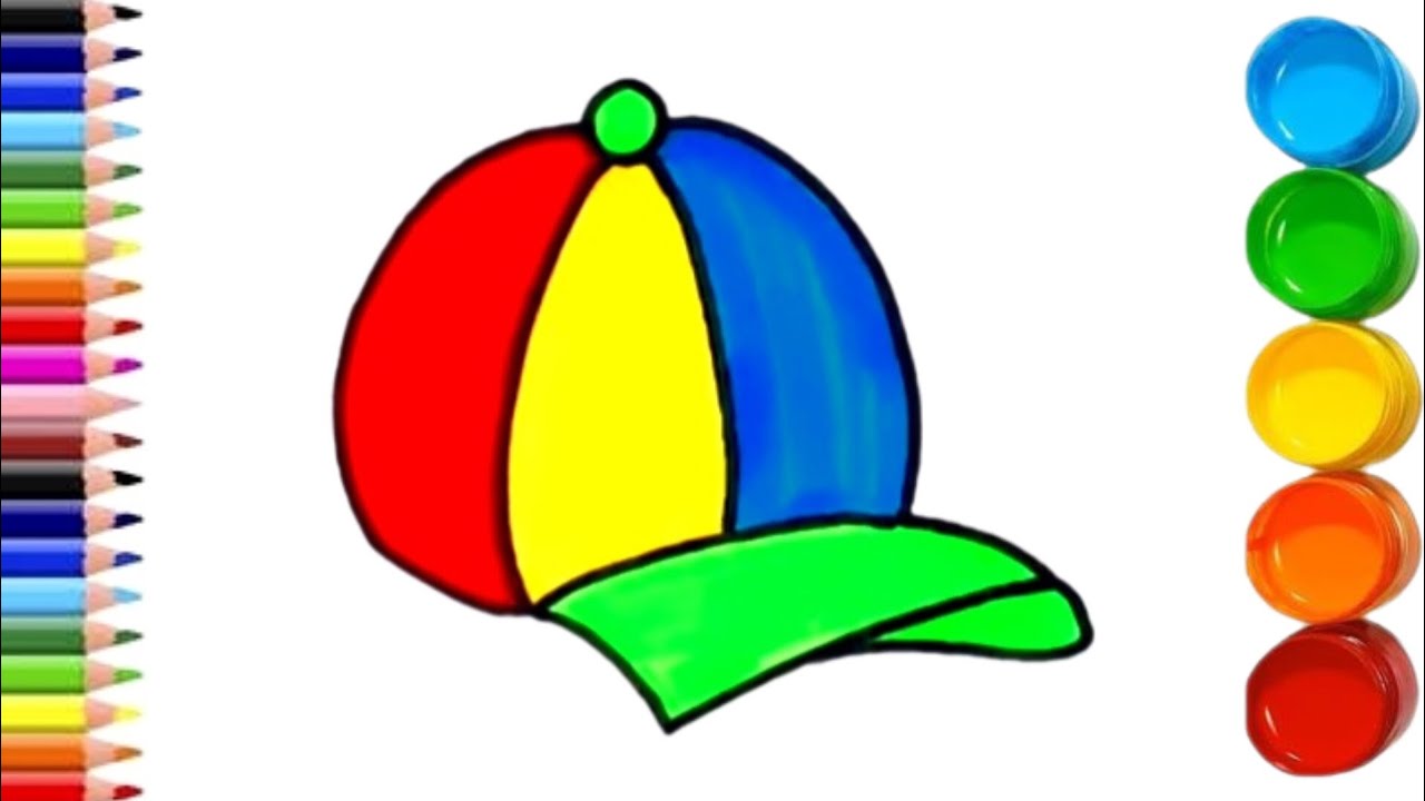 How to draw a cap step by step || Easy cap drawing for beginners | Cap ...