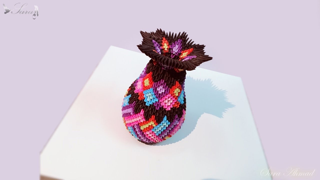 How to make 3d origami Vase 28 - part 1 - YouTube