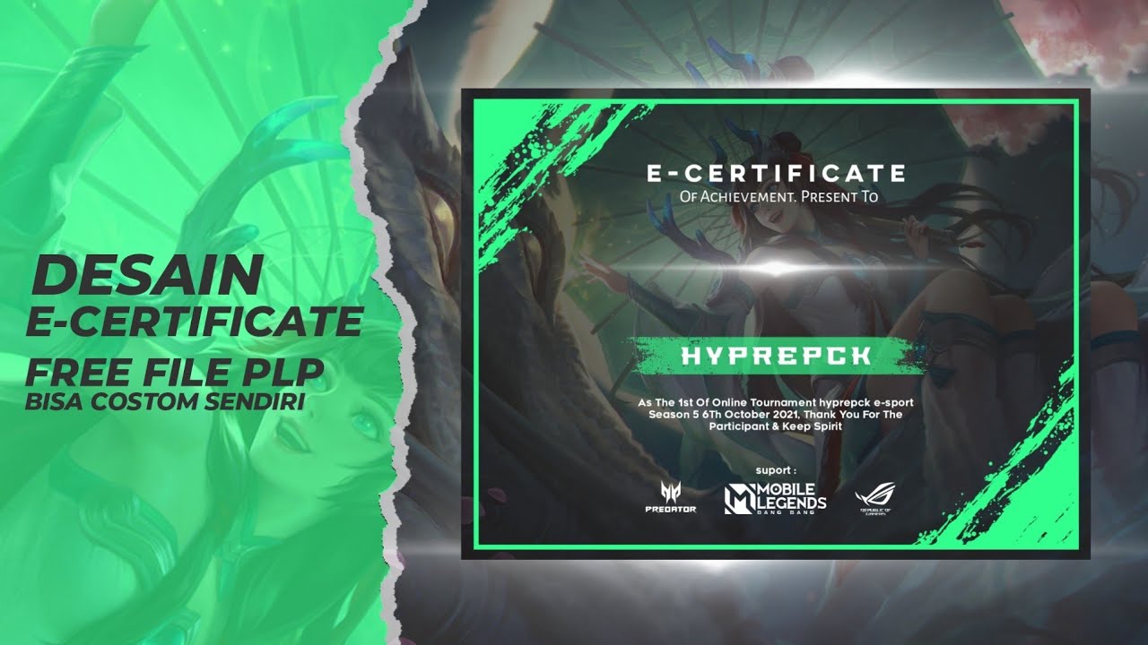 Desain E-CERTIFICATE free plp - YouTube