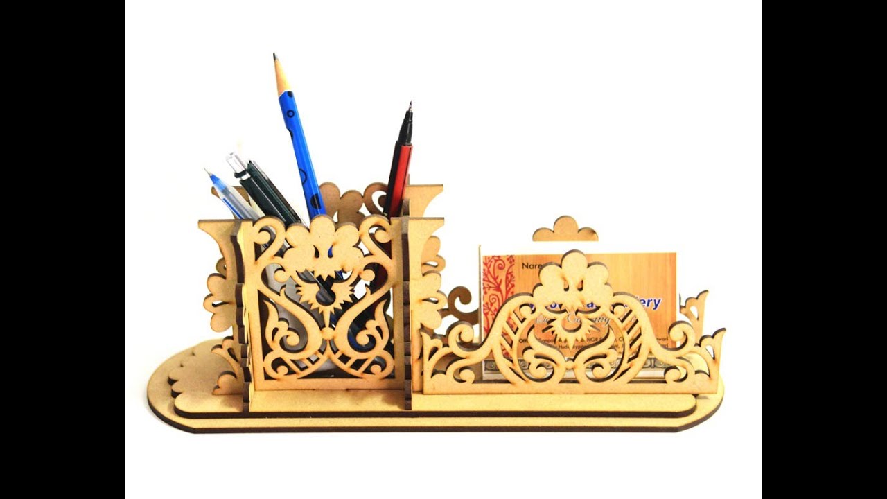 Laser Cut Pen Stand - YouTube