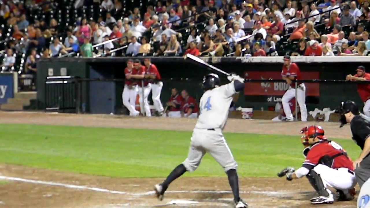 BlueCrabs Christian Lopez Batting 9/1/12 HD - YouTube