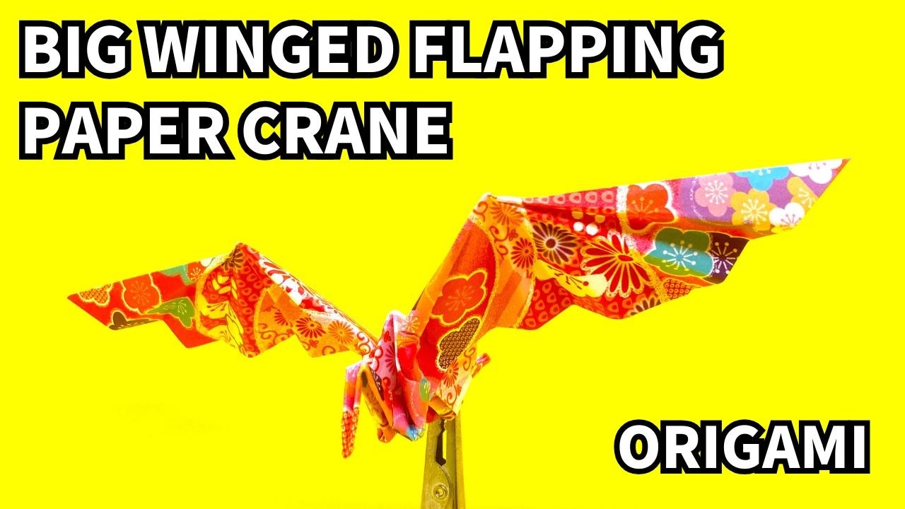 How to make an easy origami big winged flapping paper crane 2 - YouTube