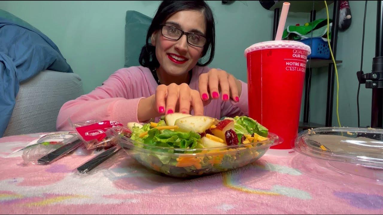 Asmr Eating Apple Cranberry Salad 🍎crunchy Salad Salad Eating Sounds 🥗 Youtube