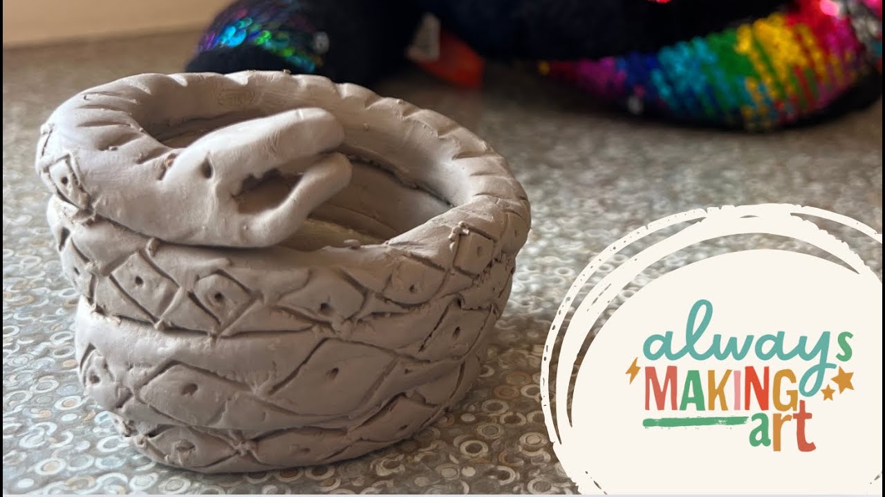 Snake Coil Pot for elementary art - YouTube