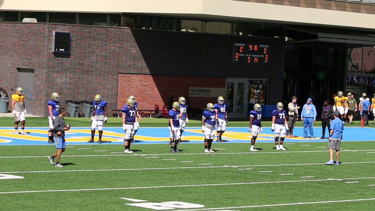 2018 UCLA Football Spring Practice Offensive Line Drills, Part 1 - YouTube