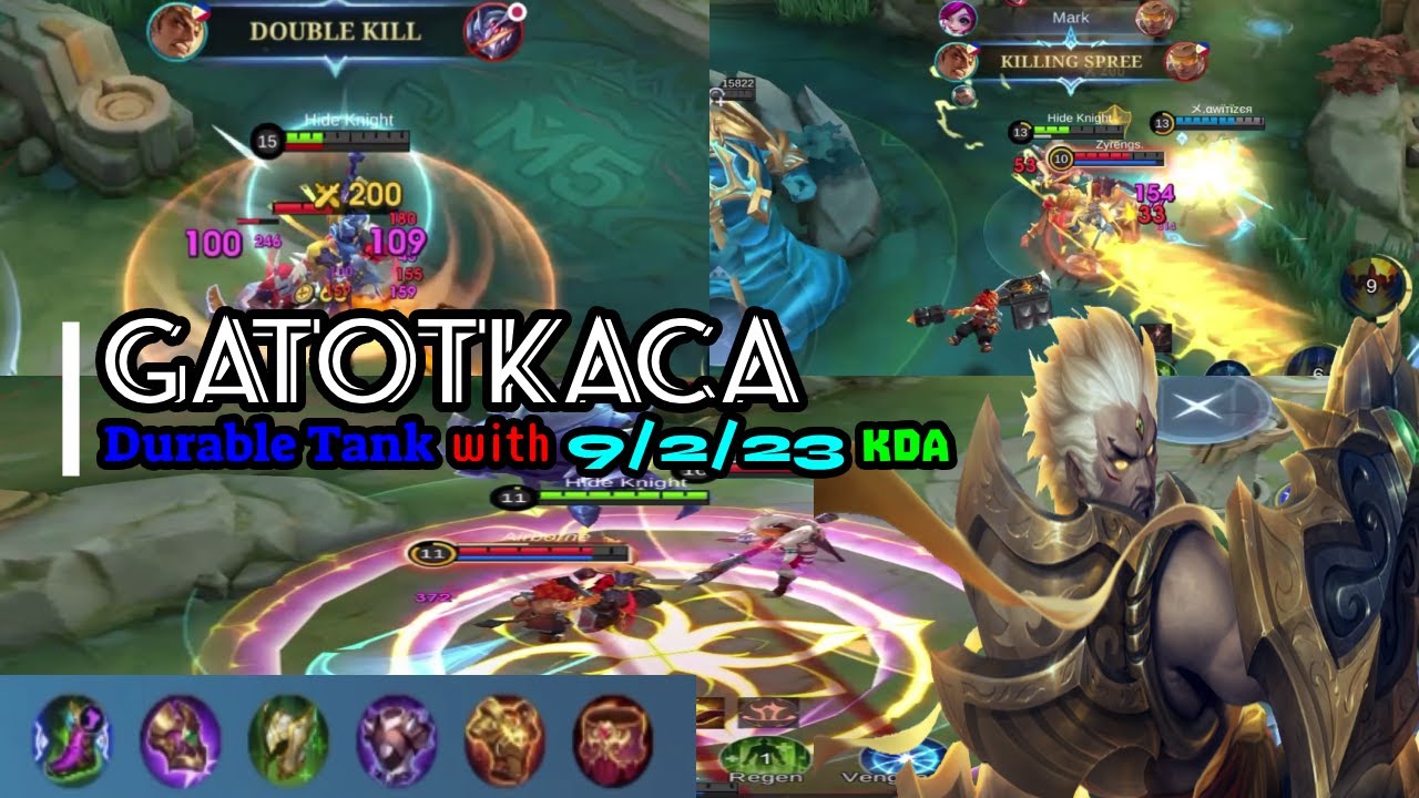 Durable Tank Gatotkaca with 9/2/23 KDA | Mobile Legends - YouTube