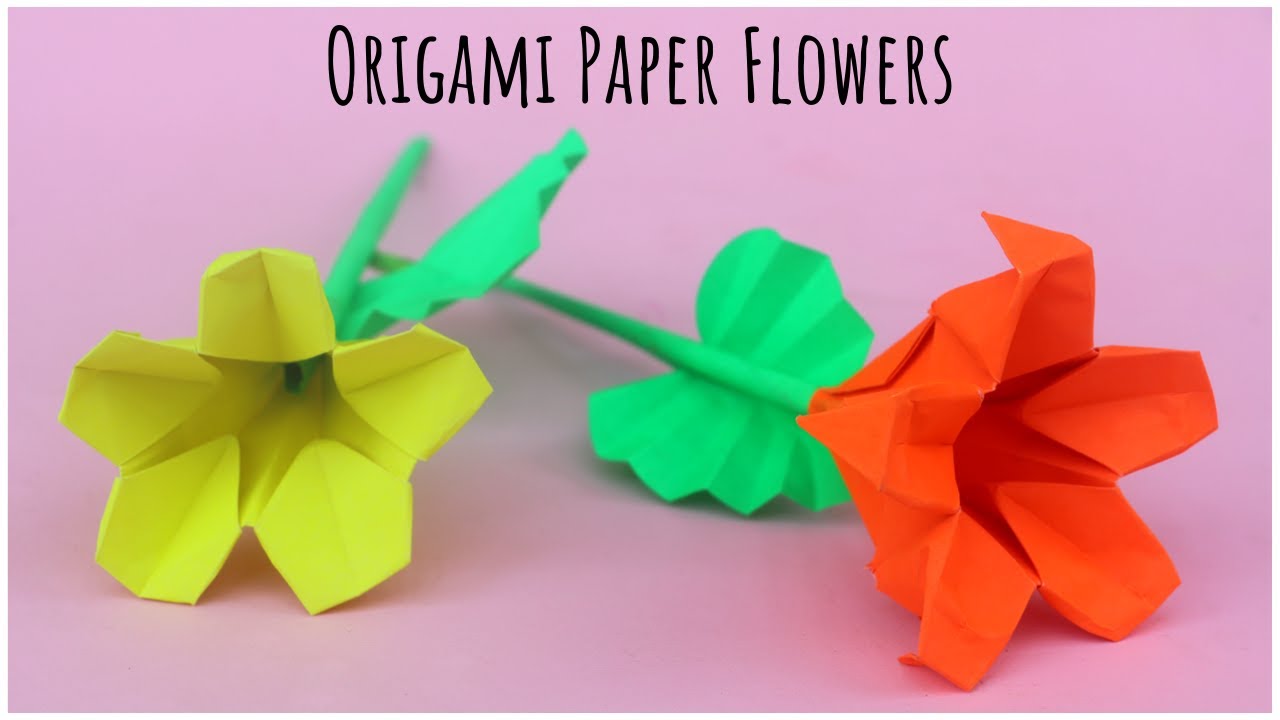 Origami Paper Flowers Tutorial Step by Step - YouTube