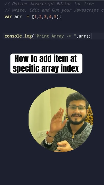 How to insert item at specific array index #javascript #js #nodejs - YouTube