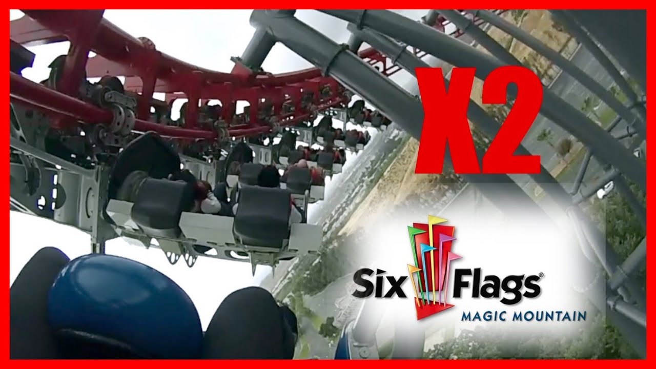 Six Flags Magic Mountain X2 GoPro Hero3 POV - YouTube
