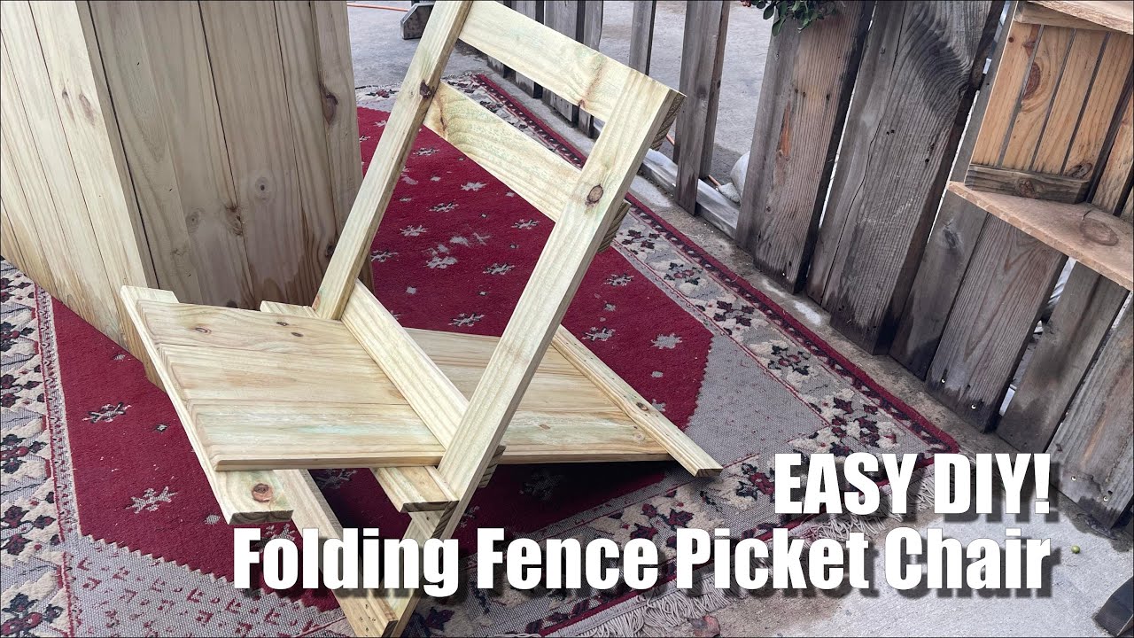 EASY DIY! - Folding Fence Picket Chair - Full Build Video - YouTube