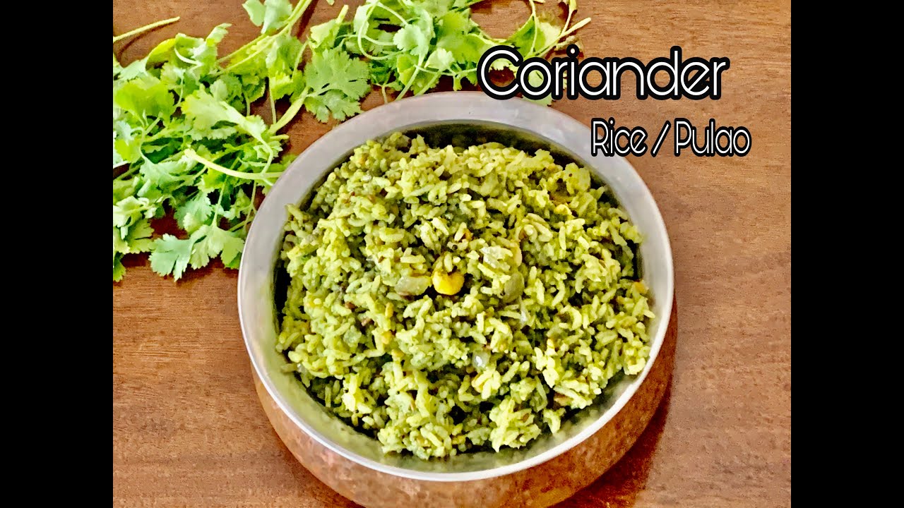 CORIANDER RICE | CORIANDER PULAO | KOTHAMALLI SADAM |CORIANDER LEAVES ...