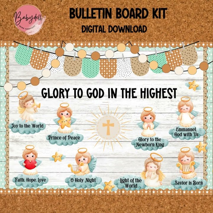 Angel Christmas Bible Bulletin Board Kit | Christian Holiday Classroom ...