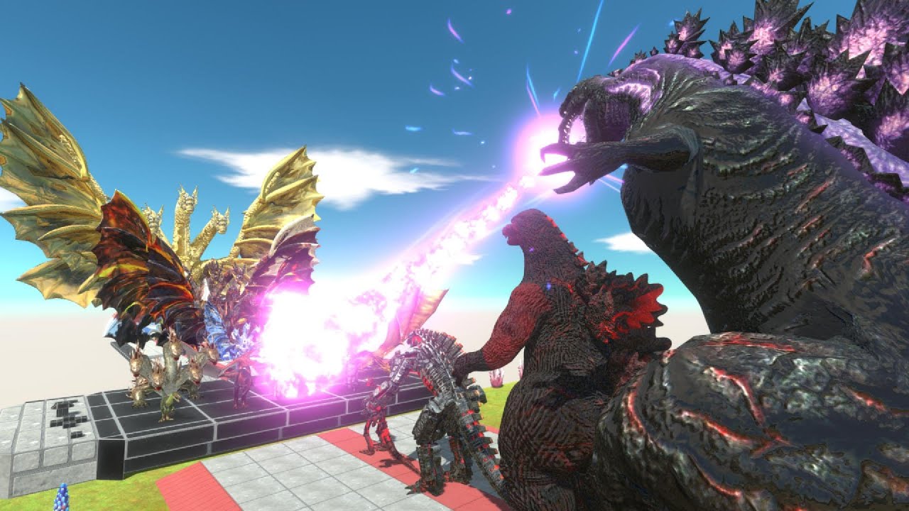 Shin Godzilla x Team red vs King Ghidorah, Size comparison of Dinosaurs ...