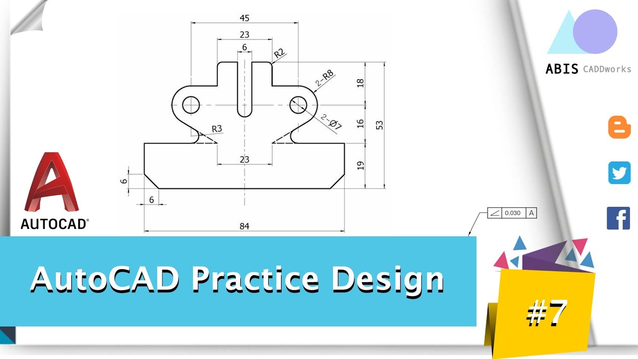 AutoCAD Practice Design #7 | ABIS CADDworks - YouTube