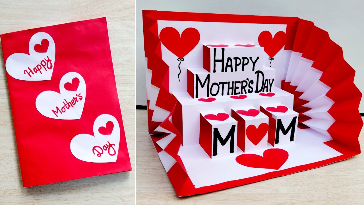 DIY Happy Mother's Day greeting card // Mother's Day 3D pop up card ...