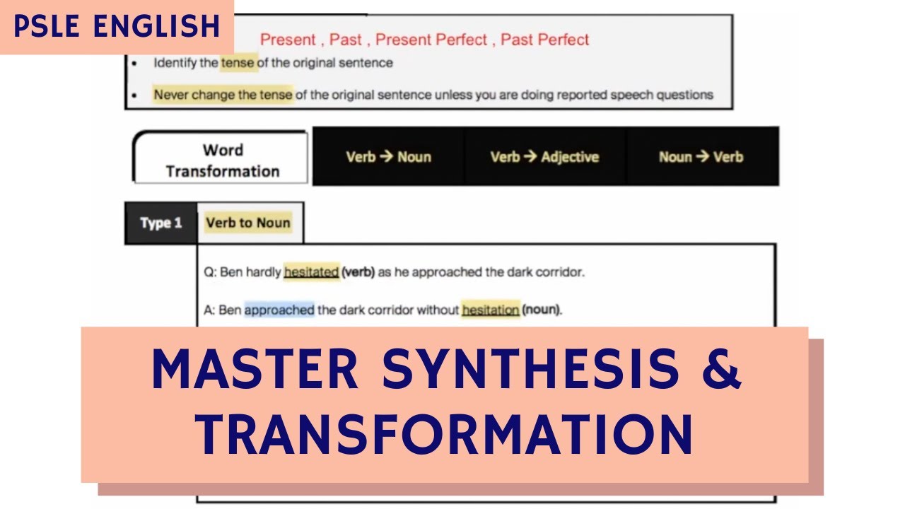 Master PSLE English Synthesis & Transformation (TTA PSLE English Paper ...