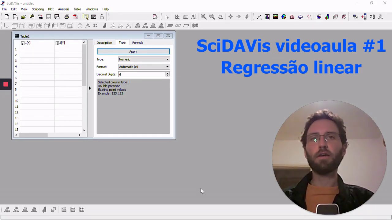 SciDAVis | Videoaula 1 | Regressão linear - YouTube