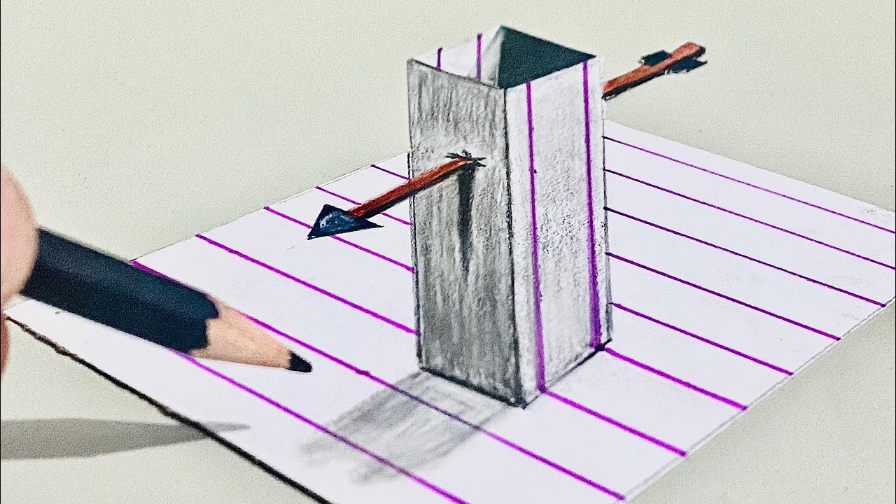 very easy 3d drawing 🤯step by step 3d drawing tutorial - YouTube