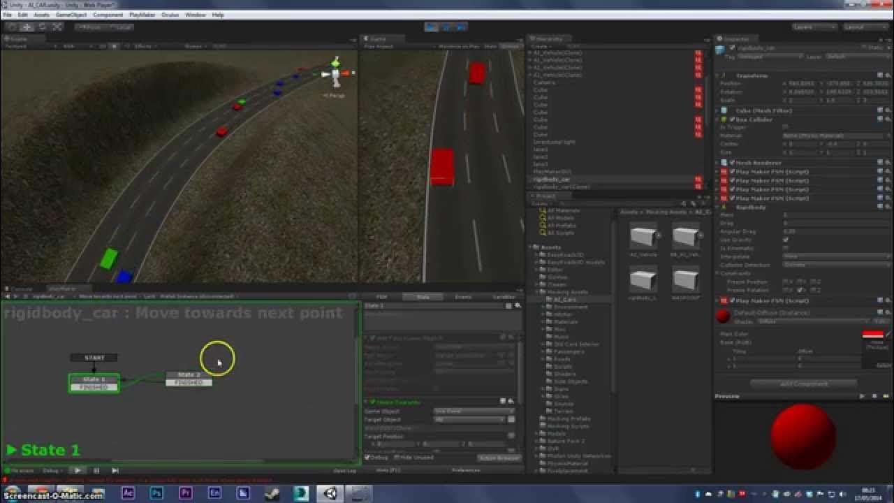 Unity Playmaker Car AI - DRiVR - YouTube