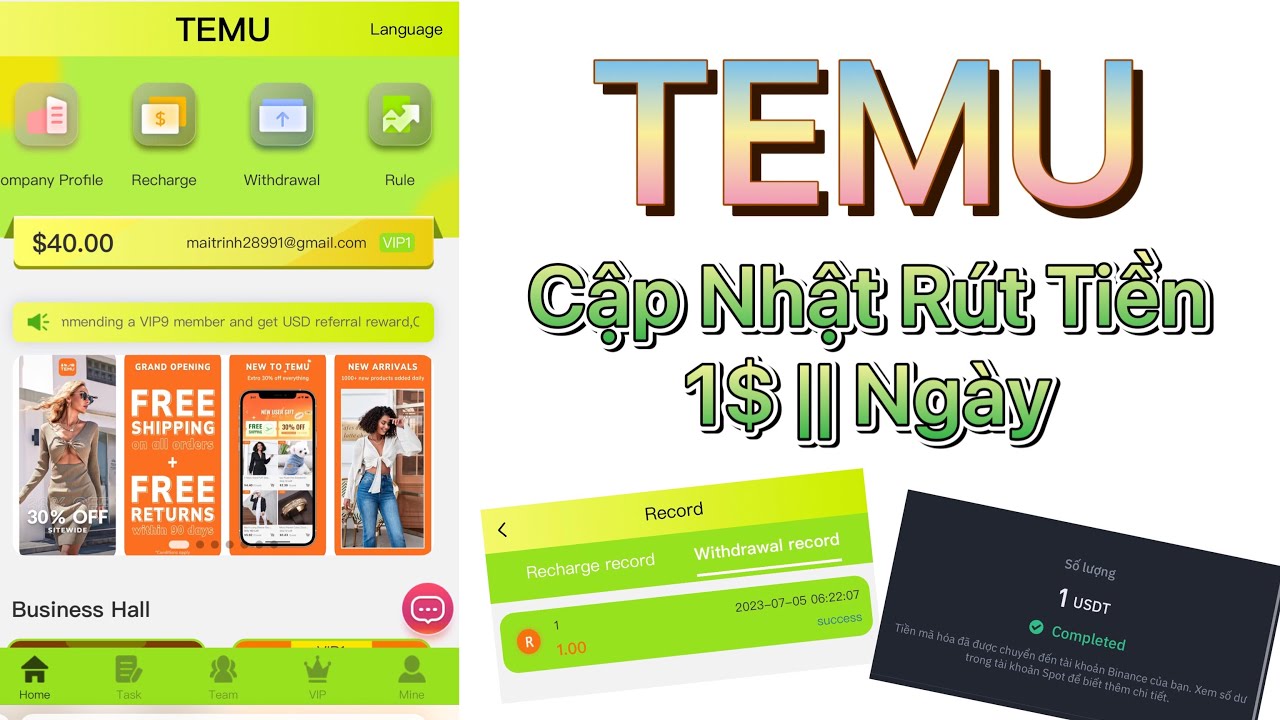 Temu-pro - Đầu Tư Dự Án Mới Min 10$ - Rút 1$ Mỗi Ngày // KTO - YouTube