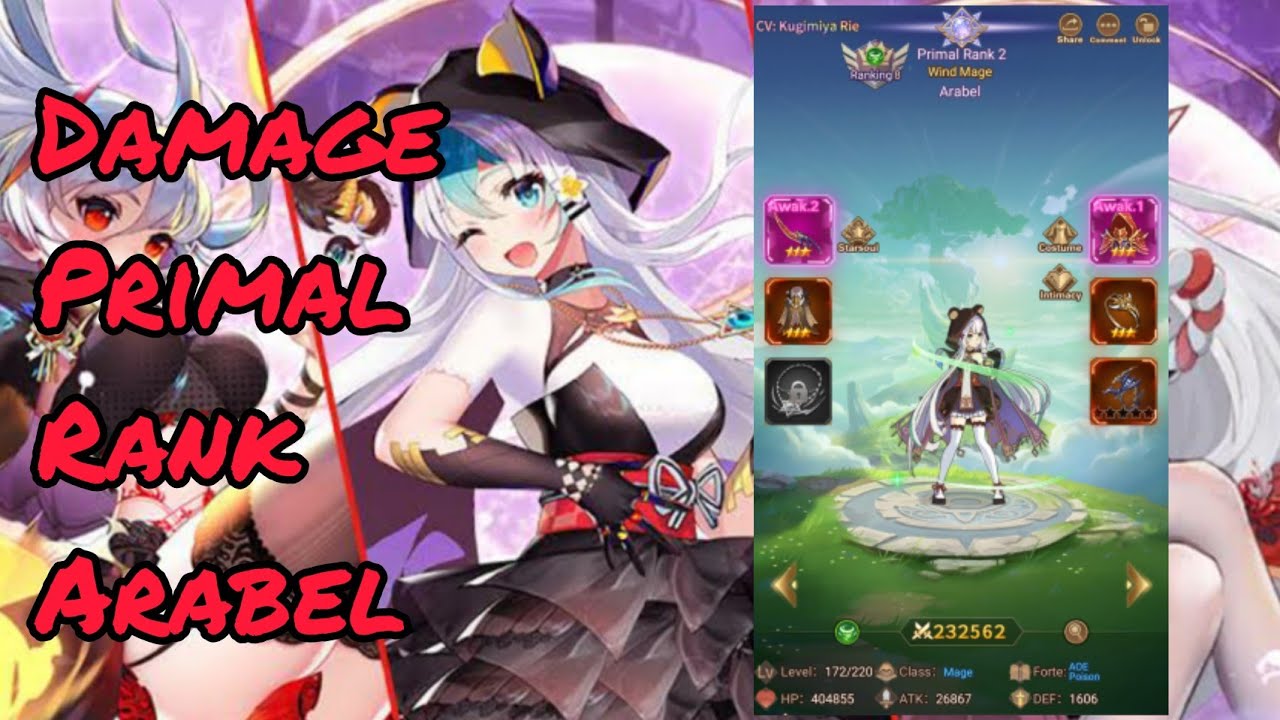 GIRLS CONNECT GAMEPLAY | DAMAGE AREA ARABEL PRIMAL RANK 2 - YouTube