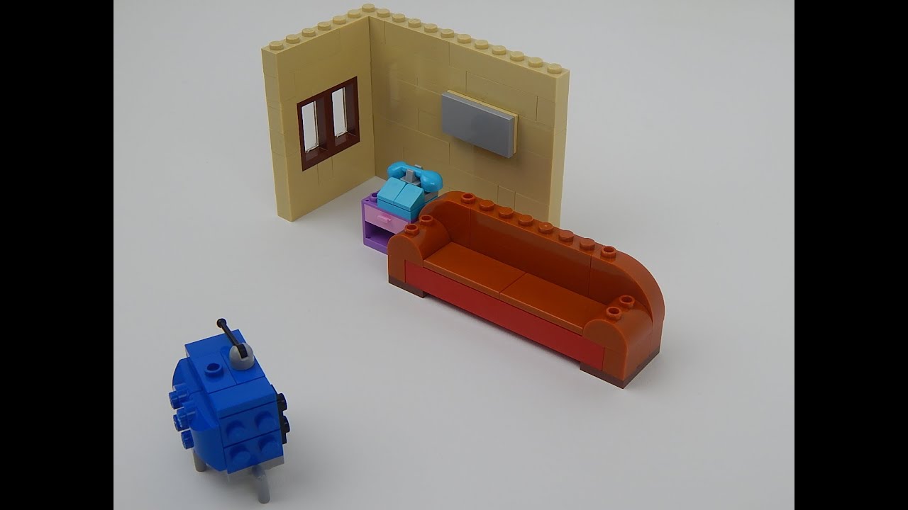 Lego building instruction for Sofa TV telephone from The Simpsons House ...