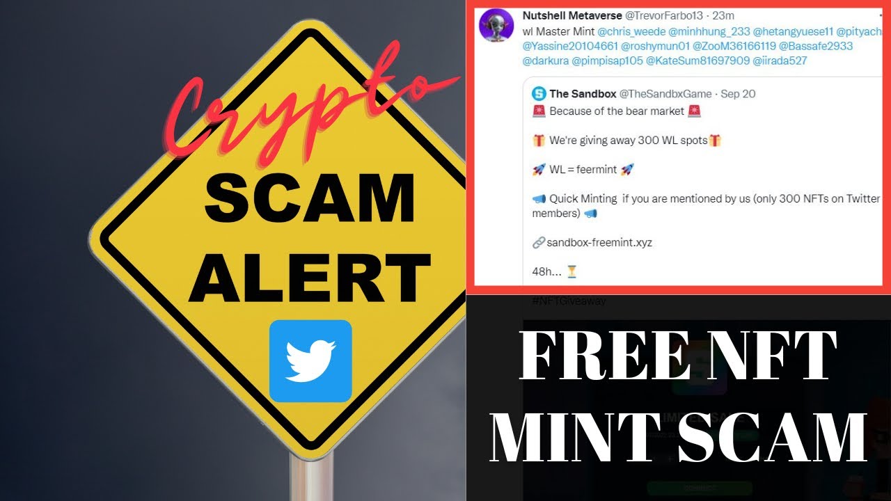 Free NFT Mint Post Scam via Twitter | Crypto Scam Alert! ⚠️ - YouTube