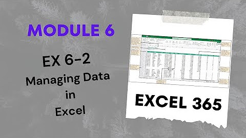 Excel Module 6 (365) - YouTube