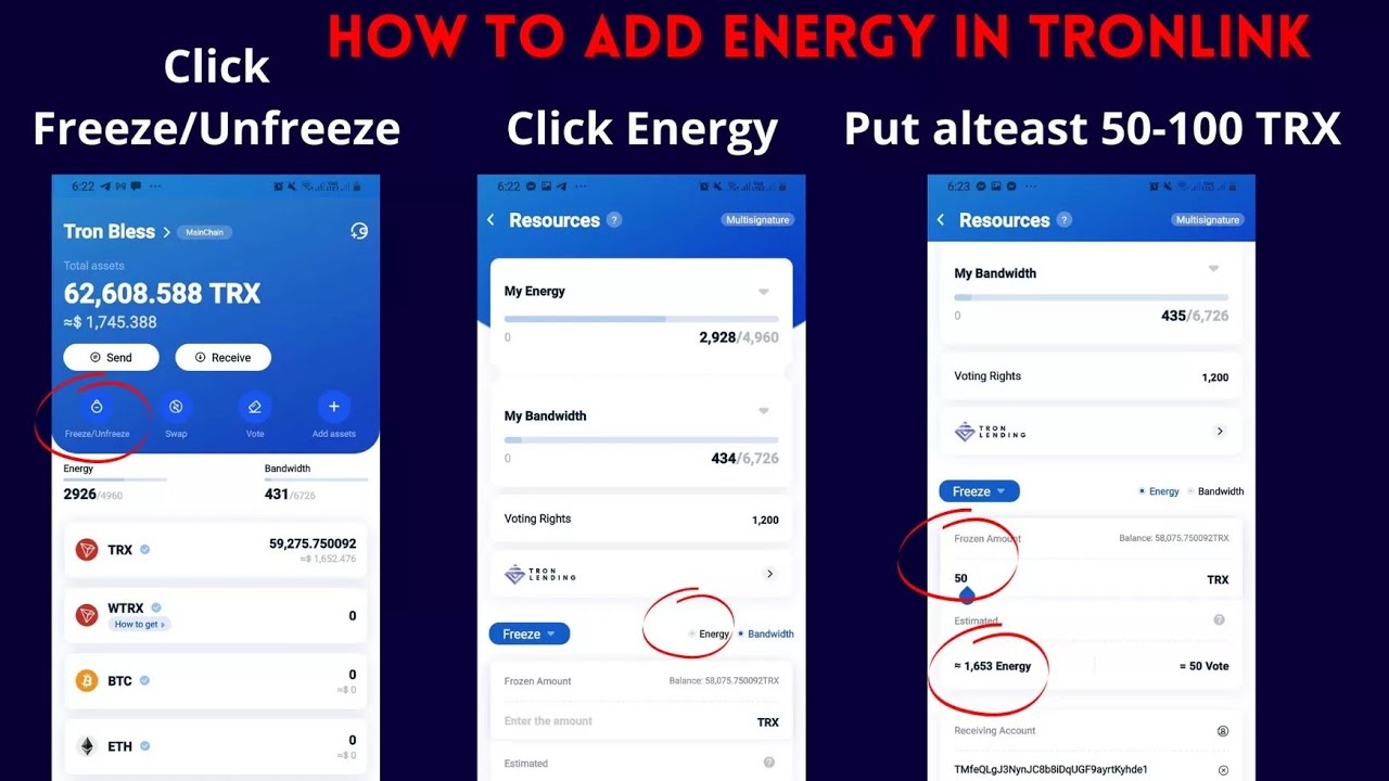 HOW TO ADD ENERGY IN TRONLINK | How to FREEZE AND UNFREEZE TRX | jELiz ...