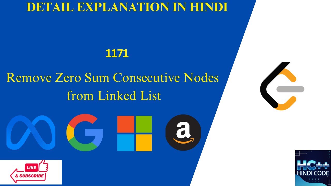 Remove Zero Sum Consecutive Nodes From Linked List Leetcode 1171 3411
