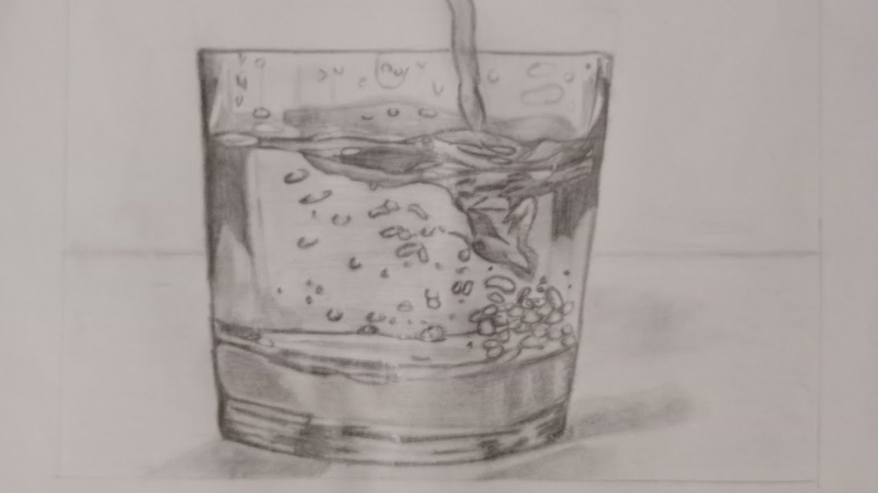 How to make realistic Sketch of water and glass |Artistic Adventures ...