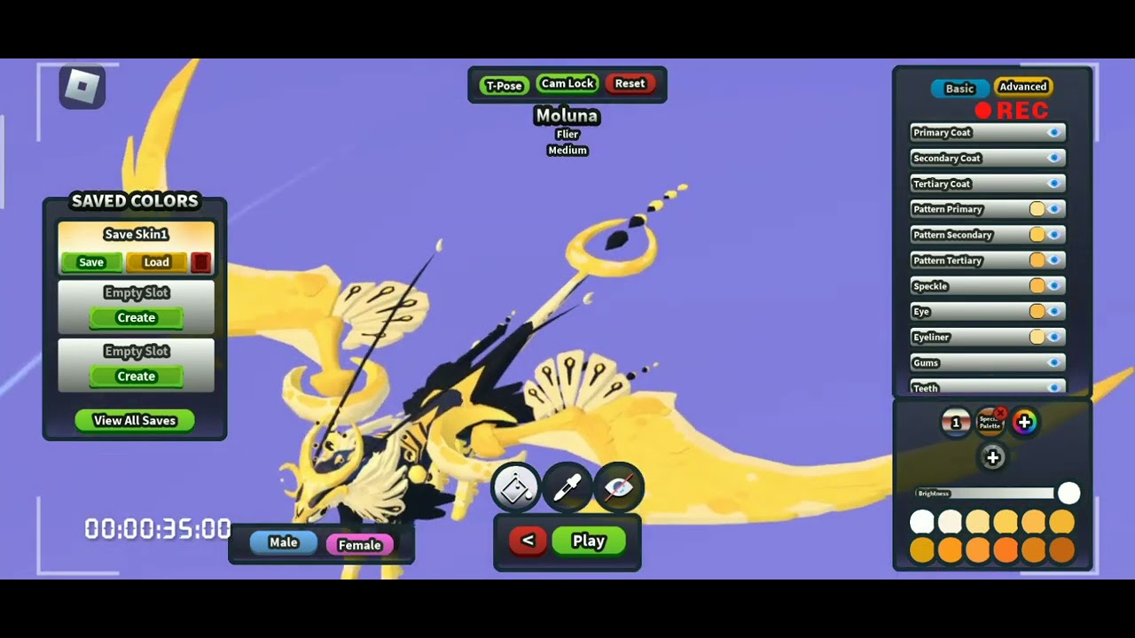 Phoenix Moluna: Easy Skin Tutorial - Creatures of Sonaria Roblox - YouTube