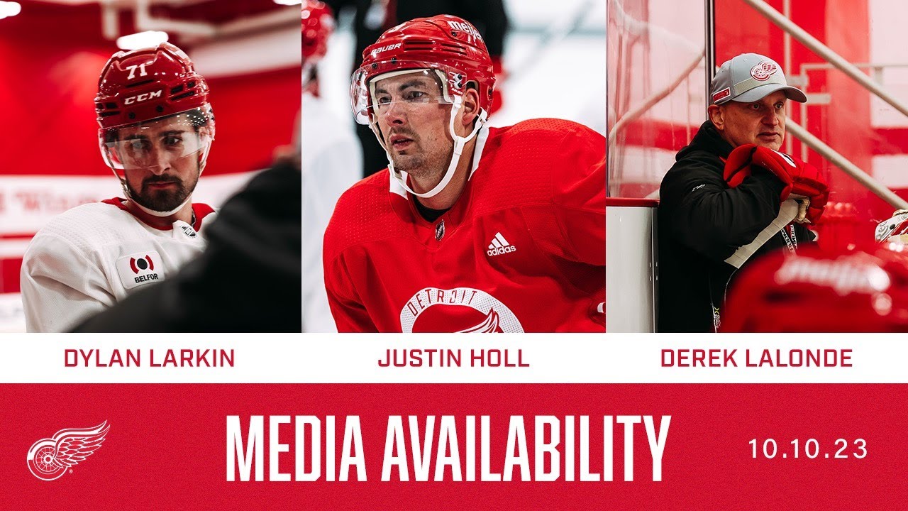 Justin Holl, Dylan Larkin and Derek Lalonde | Practice Media - 10/10 ...