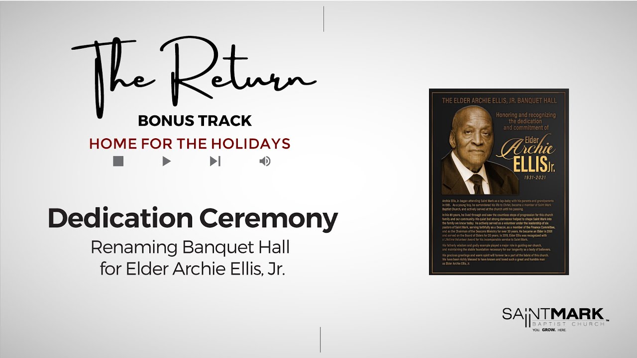 Dedication Ceremony-Elder Archie Ellis, Jr. - YouTube