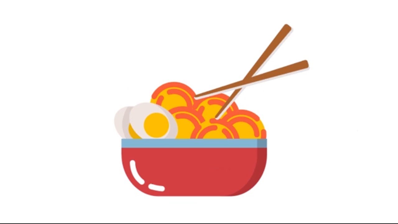 Desain Mangkuk Mie Telor | Flat Icon Adobe Illustrator - YouTube