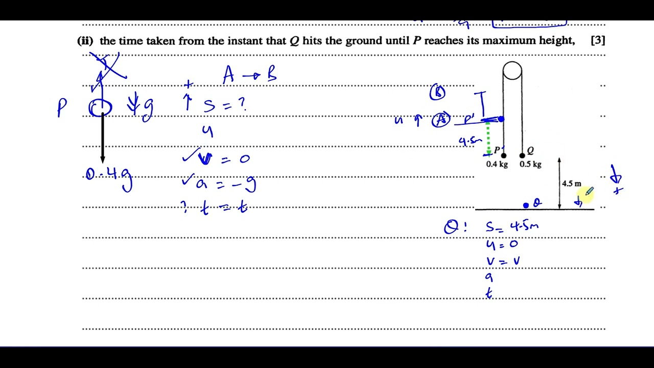 CAIE, 9709/04/O/N/01 M1, November 2001 Paper4, Q6, Dynamics, Connected ...