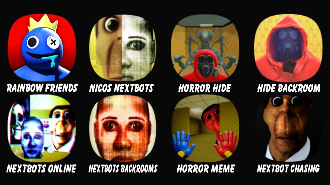 Rainbow Friends & Backrooms ( Nextbots + Hide + Online + Horror Meme ...