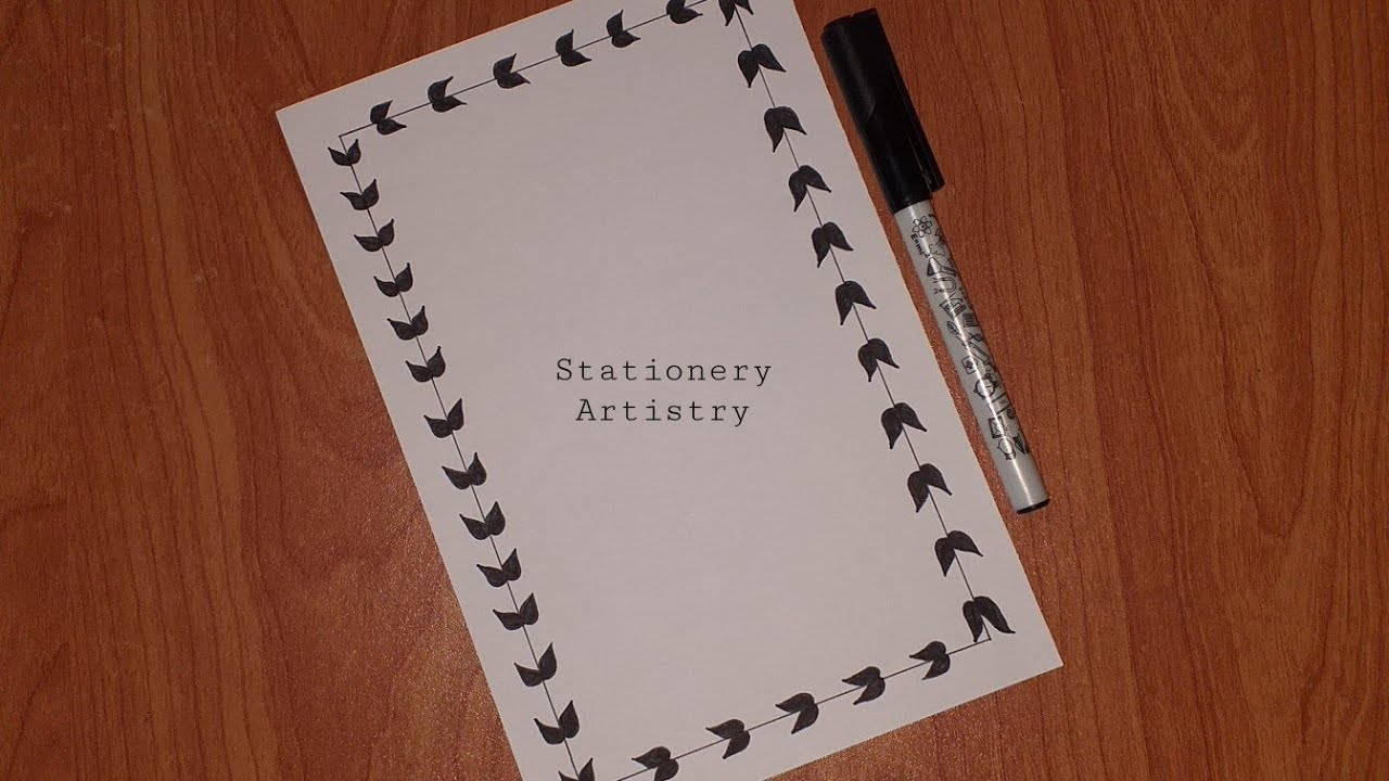 Black Border Design #10 | Paper Border Design Idea | By Stationery ...