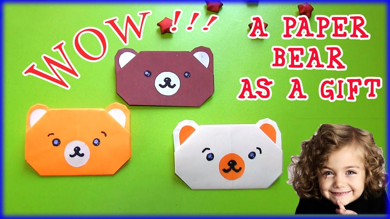 BEAR OF PAPER 🐻. ORIGAMI. How to make a cute paper bear. Do it yourself ...