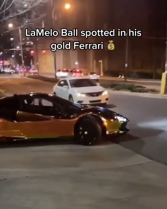 LaMelo Ball driving gold car… - YouTube
